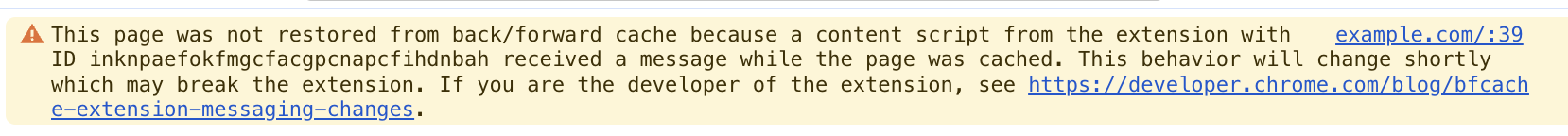 Changes to BFCache behavior with extension message ports | Blog | Chrome for Developers