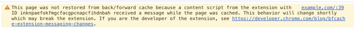 Changes to BFCache behavior with extension message ports | Blog | Chrome for Developers