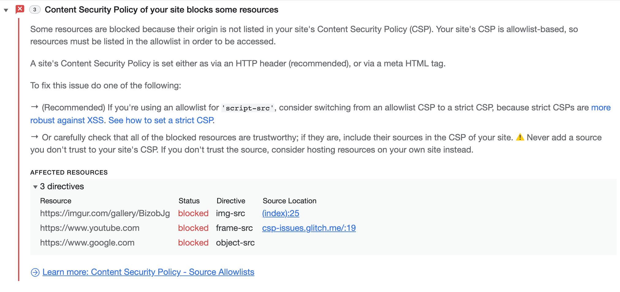 Implementing CSP and Trusted Types debugging in Chrome DevTools | Blog | Chrome for Developers