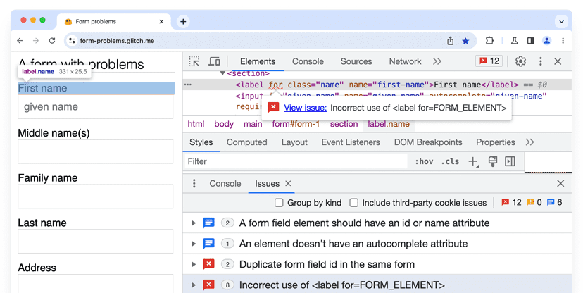 Identifier les problèmes de formulaire à l'aide des Outils pour les développeurs Chrome | Blog ...