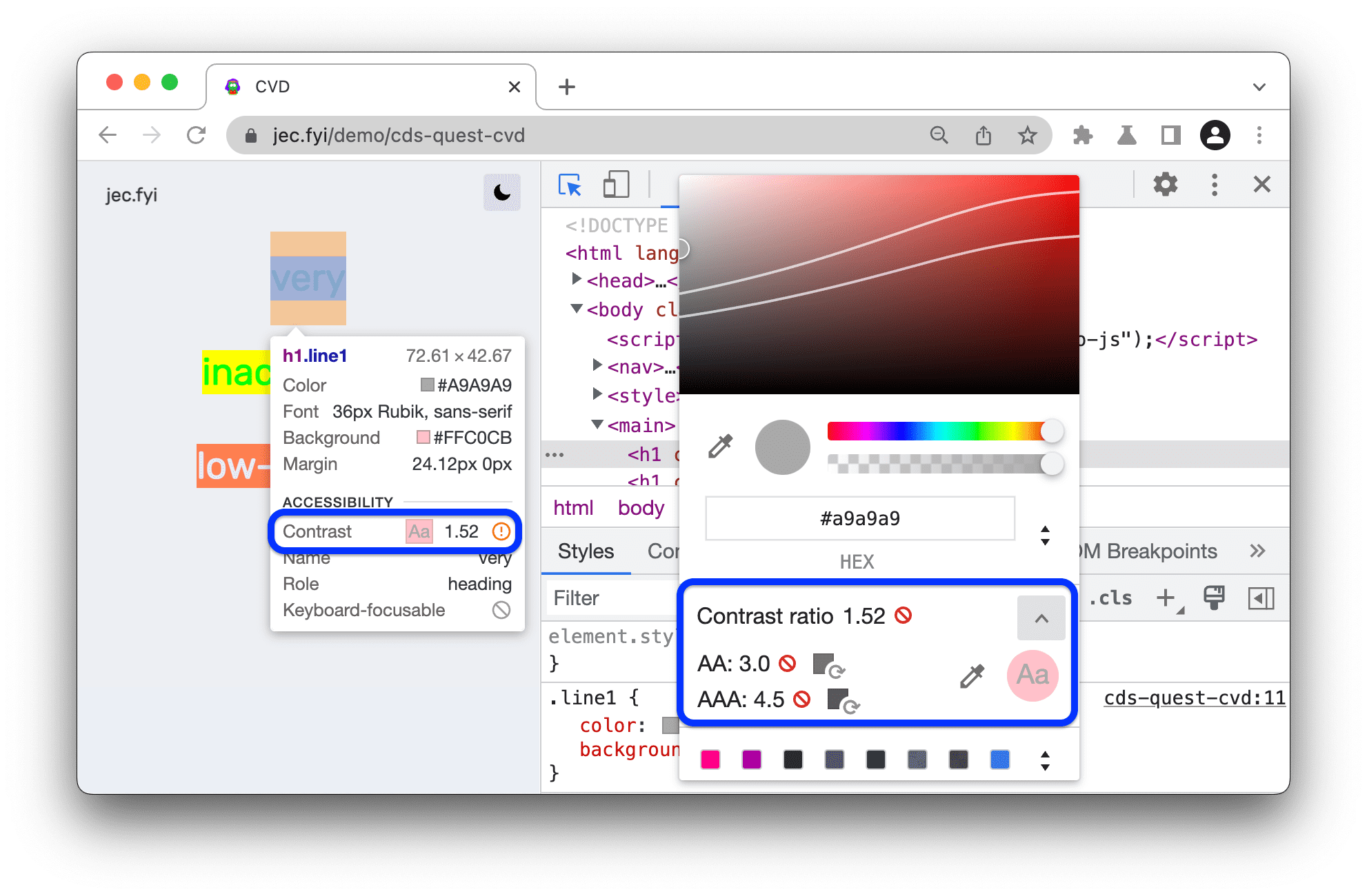 DevTools Tips: Discover and fix low contrast text | Blog | Chrome for ...