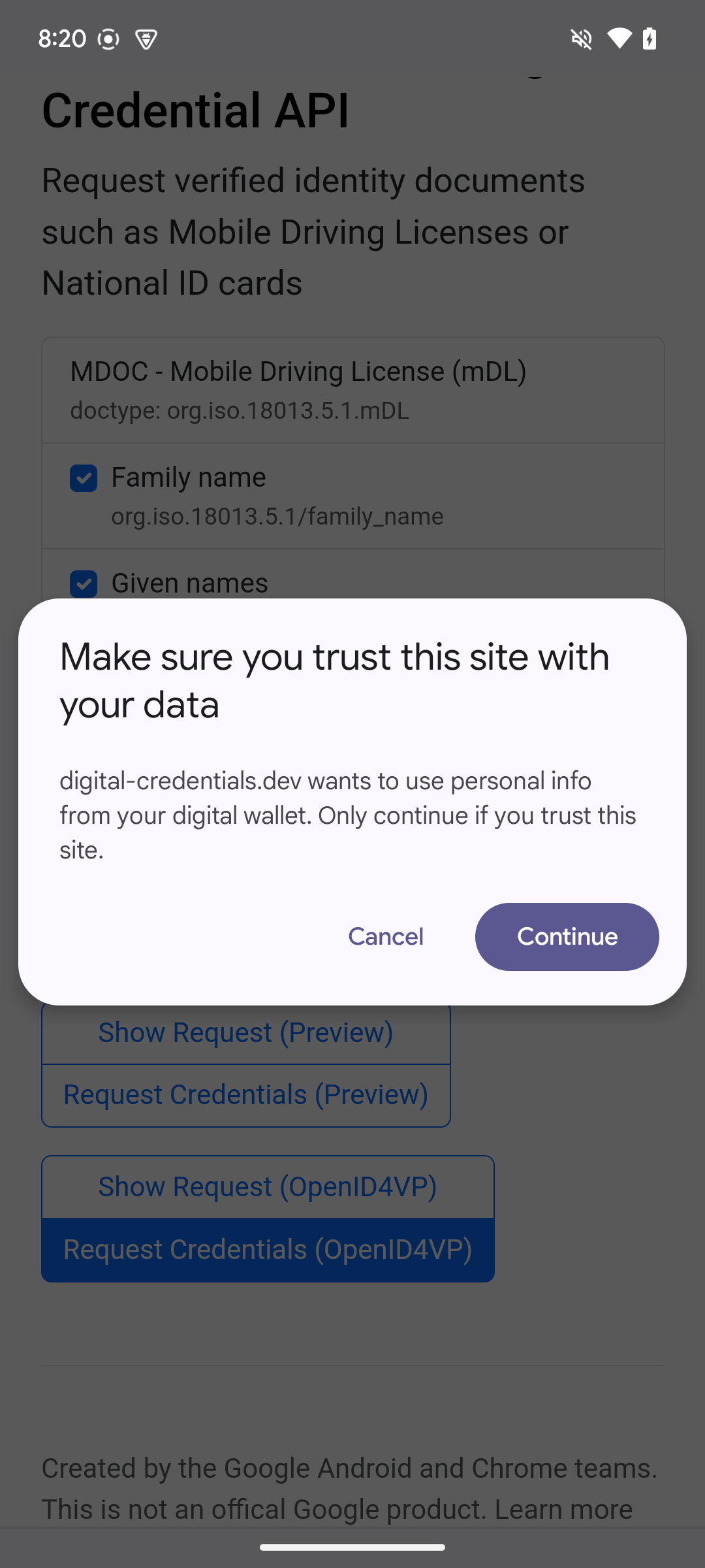 Introducing the Digital Credentials API origin trial | Blog | Chrome for Developers