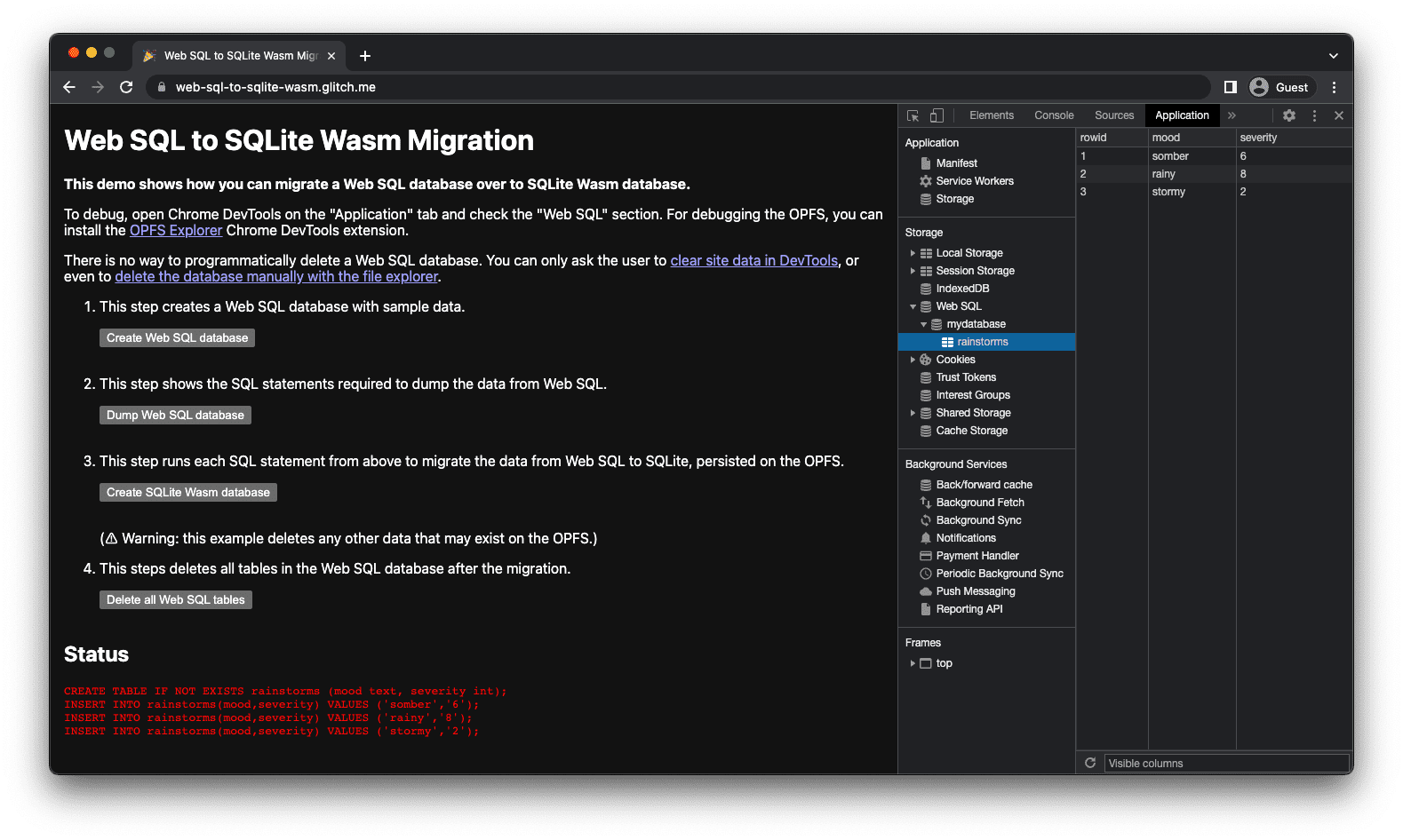 From Web SQL to SQLite Wasm: the database migration guide | Blog | Chrome for Developers