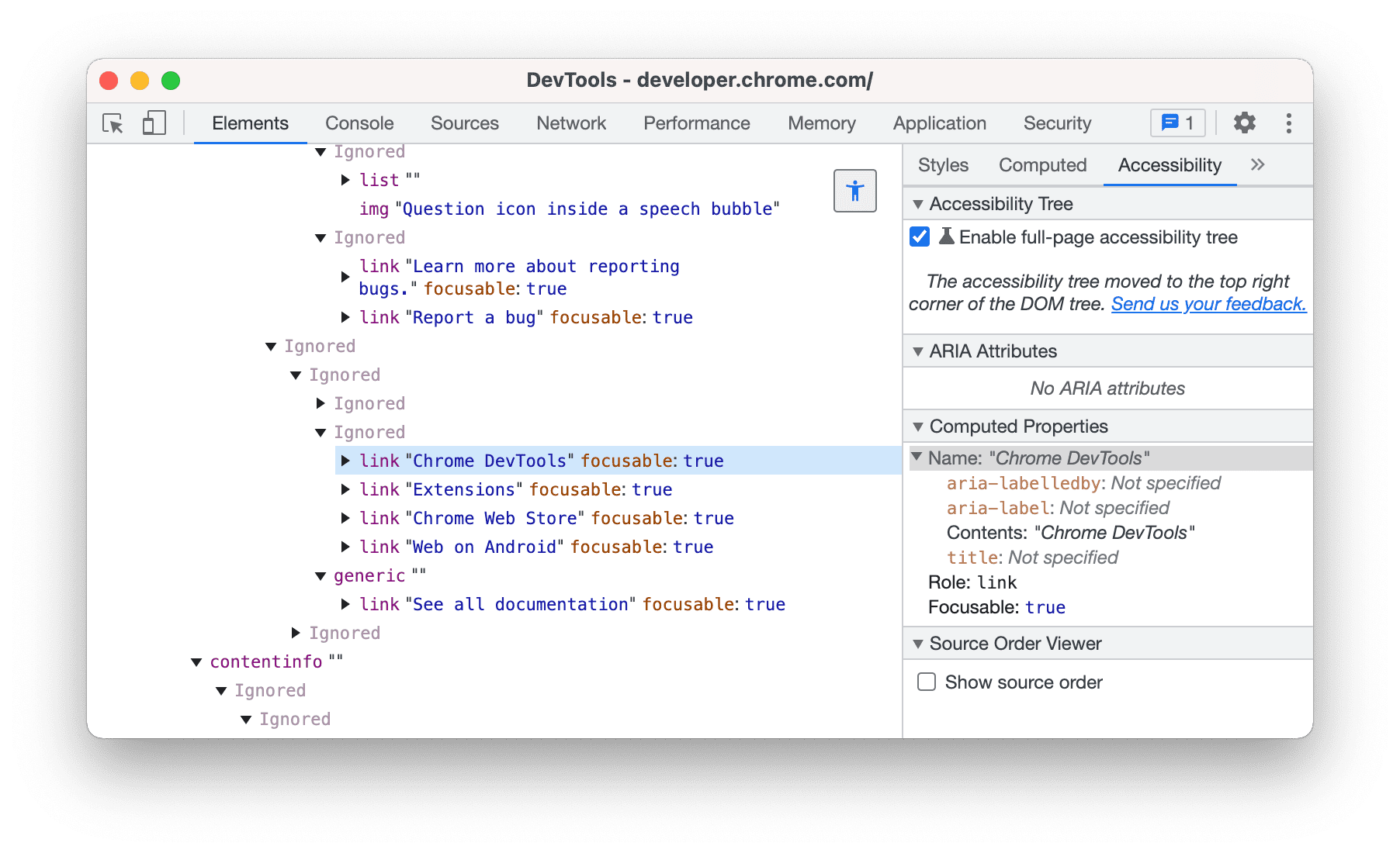 Full accessibility tree in Chrome DevTools | Blog | Chrome for Developers