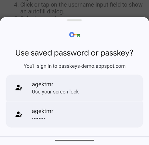 Passkeys UX updates on Chrome on Android | Blog | Chrome for Developers