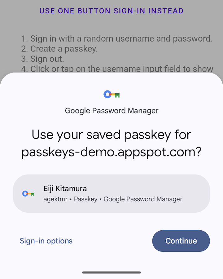 Passkeys UX updates on Chrome on Android | Blog | Chrome for Developers