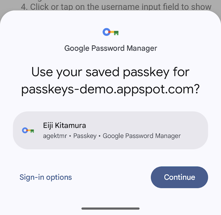 Passkeys UX updates on Chrome on Android | Blog | Chrome for Developers