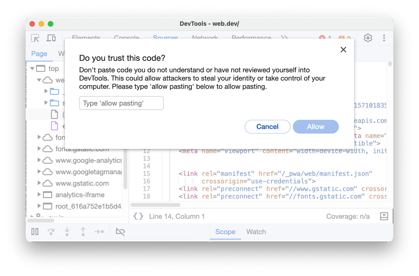 Como o Chrome DevTools ajuda na defesa contra ataques auto-XSS. | Blog | Chrome for Developers
