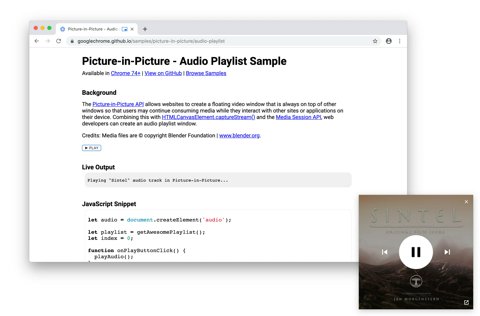 Watch video using Picture-in-Picture | Blog | Chrome for Developers