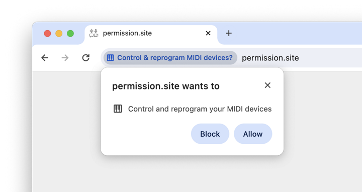 Access to MIDI devices now requires user permission | Blog | Chrome for Developers