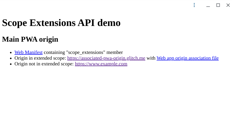 Web App Scope Extensions | Capabilities | Chrome for Developers