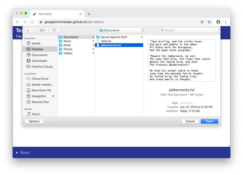 File System Access API: ローカル ファイルへのアクセスを簡素化 | Capabilities | Chrome for ...