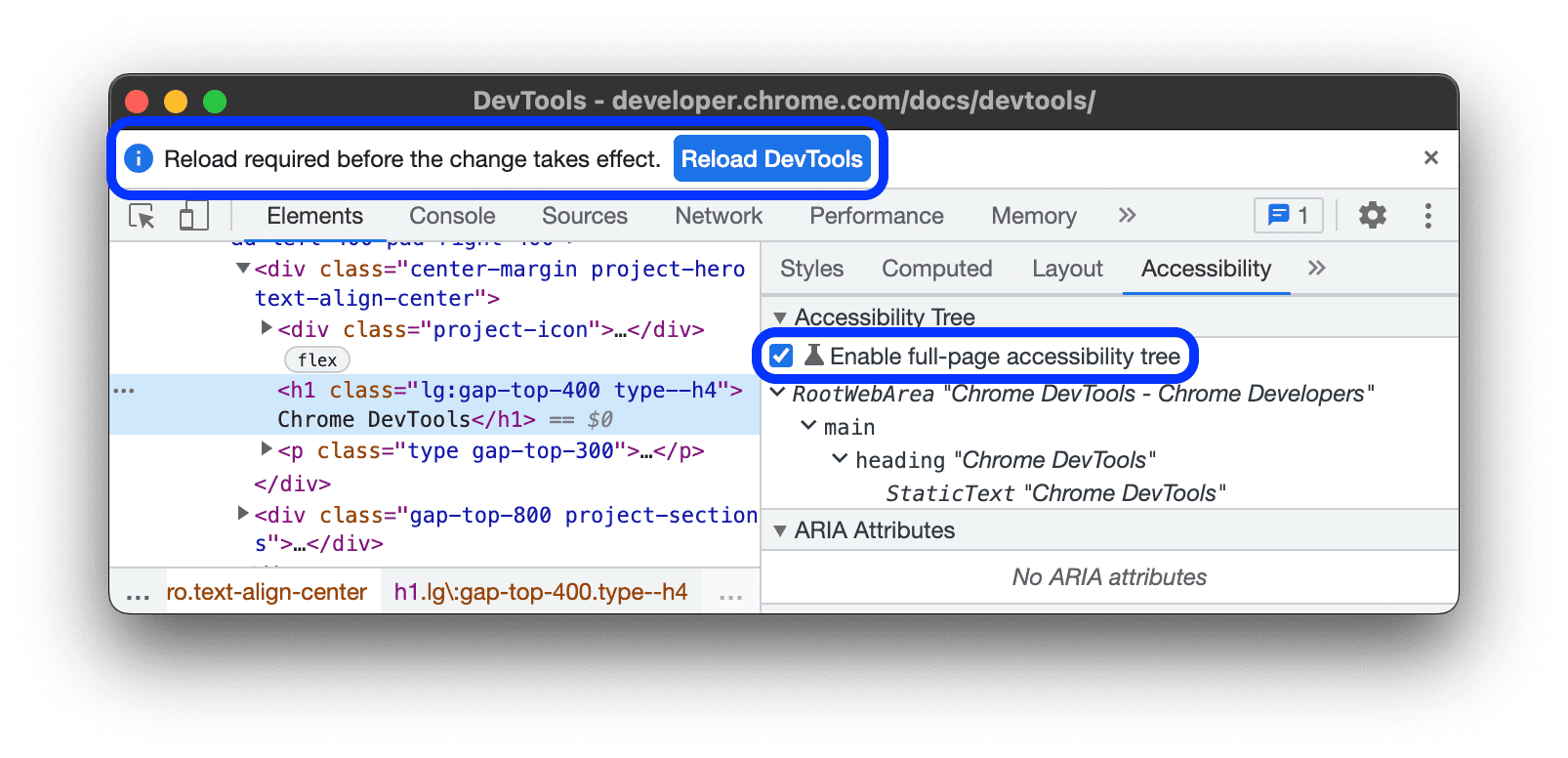 Accessibility features reference | Chrome DevTools | Chrome for Developers