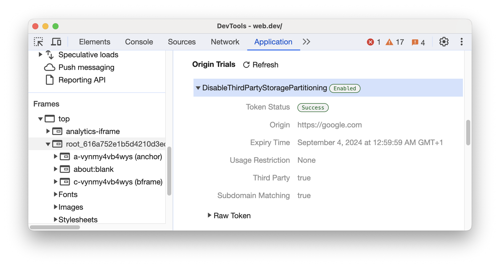 View frame details | Chrome DevTools | Chrome for Developers