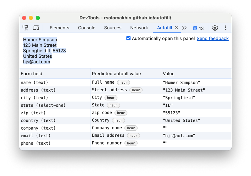 Autofill: Inspect and debug saved addresses | Chrome DevTools | Chrome ...