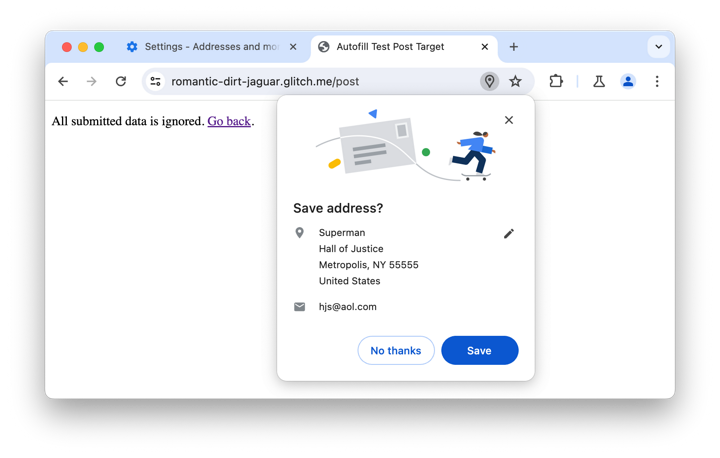 Isi otomatis: Memeriksa dan men-debug alamat yang disimpan | Chrome DevTools | Chrome for Developers