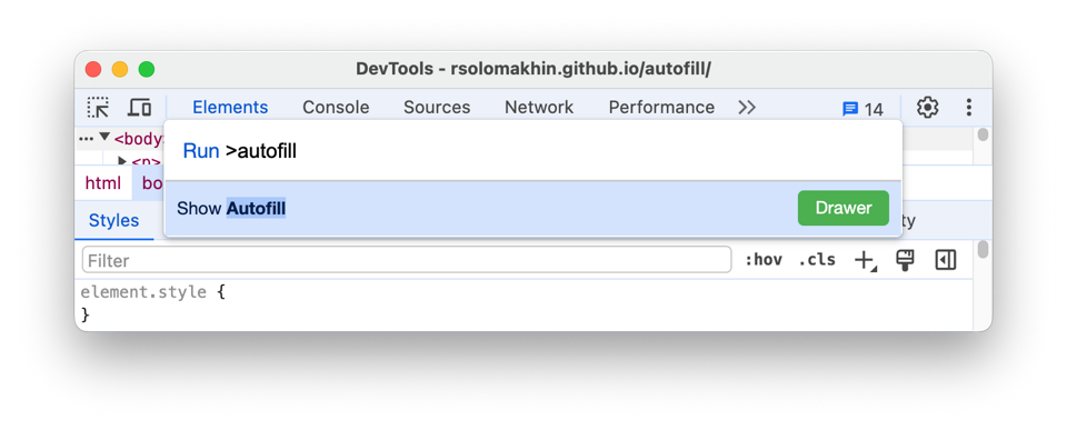 자동 완성 저장된 주소 검사 및 디버그 Chrome Devtools Chrome For Developers