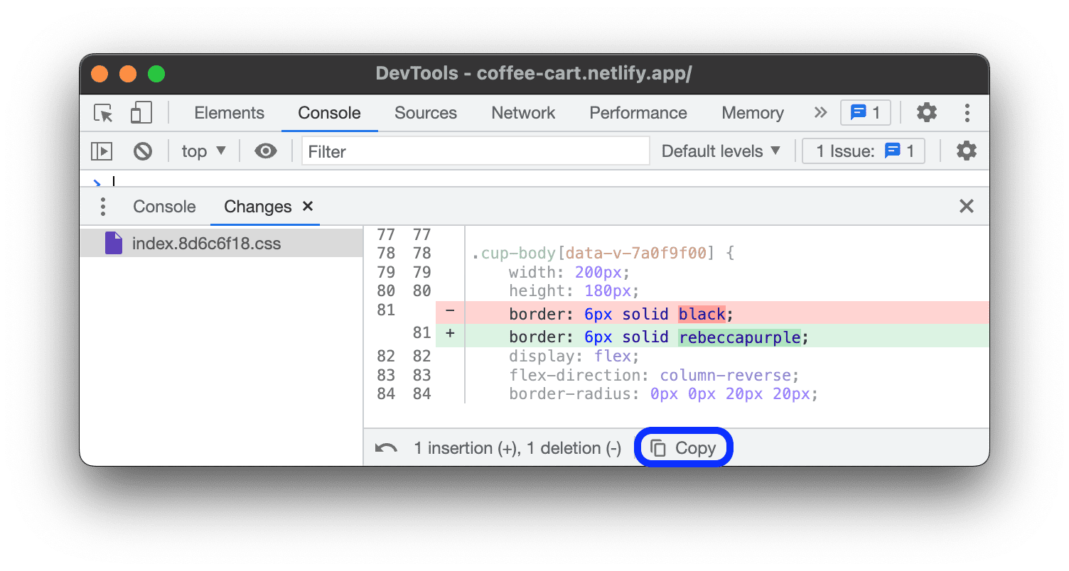 Cambios: Realice un seguimiento de los cambios que realizó en HTML, CSS y JavaScript | Chrome ...