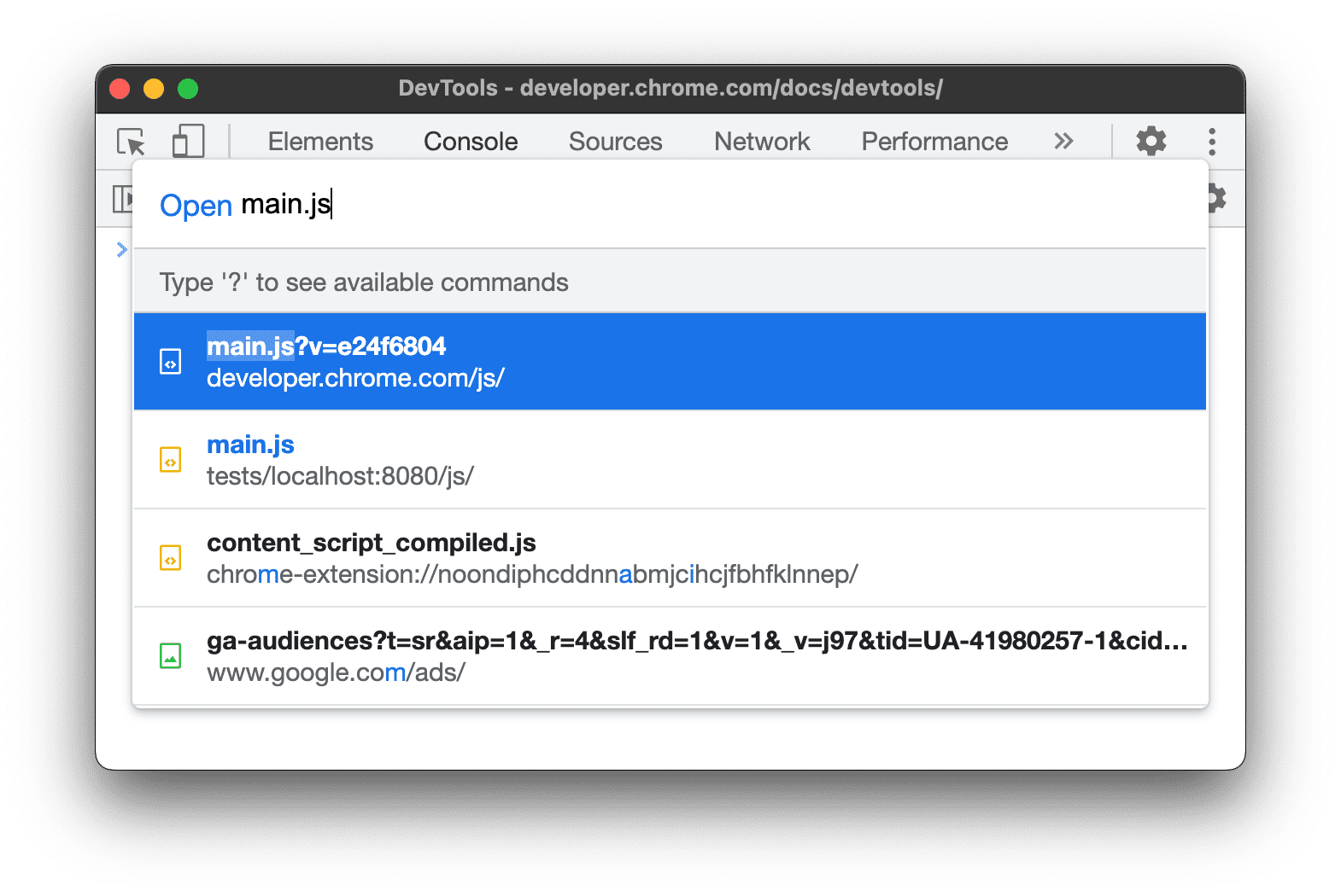 Ejecutar comandos en el menú de comandos | Chrome DevTools | Chrome for Developers