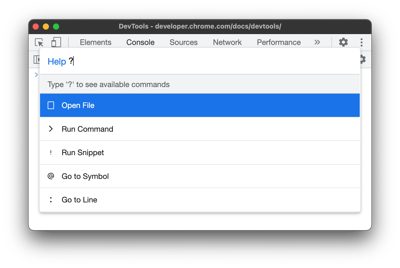 Executar comandos no menu de comando | Chrome DevTools | Chrome for Developers