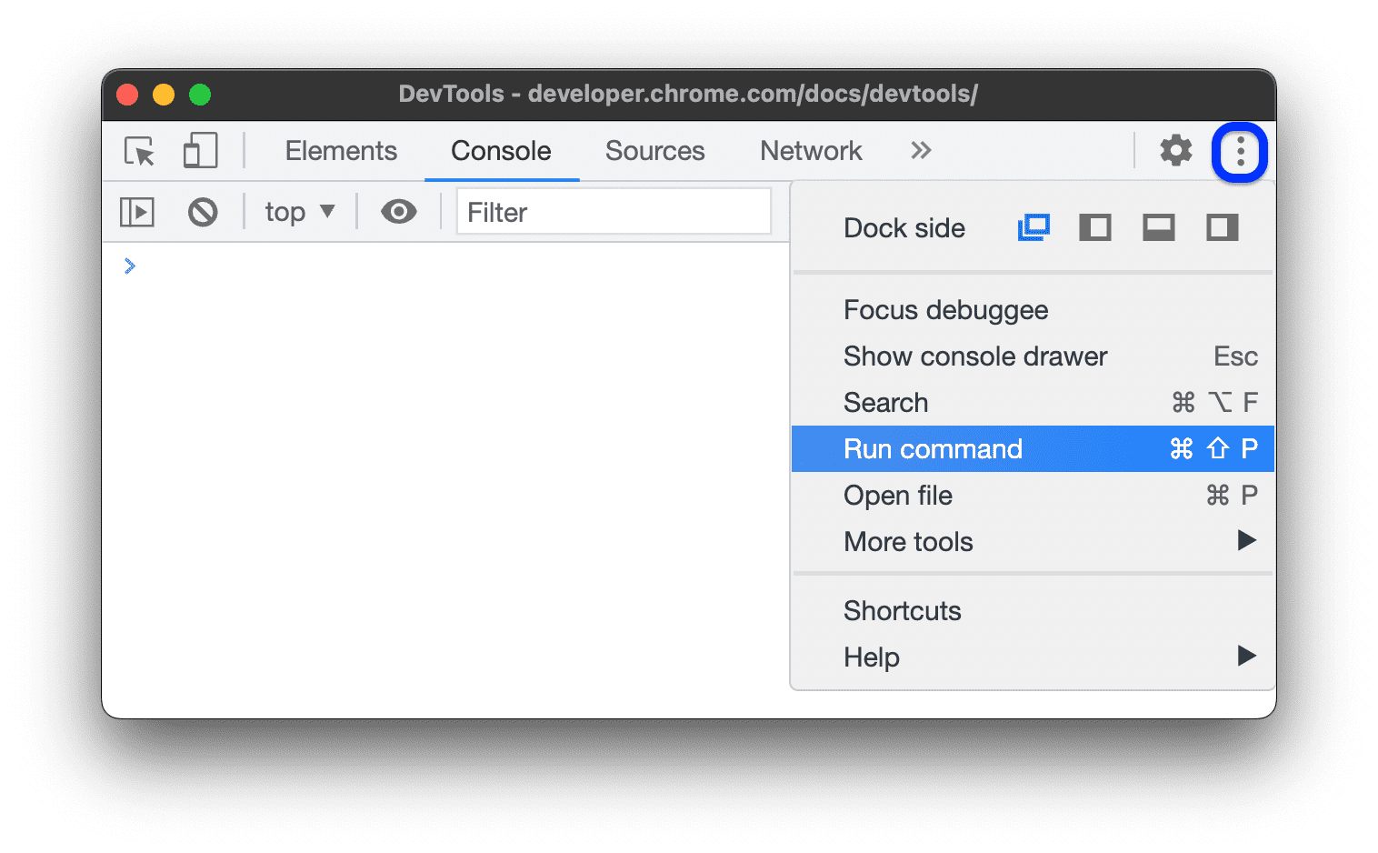 명령어 메뉴에서 명령어 실행 Chrome Devtools Chrome For Developers