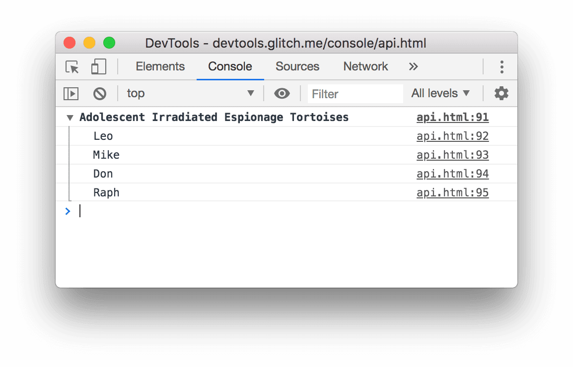 Console Api Reference Chrome Devtools Chrome For Developers