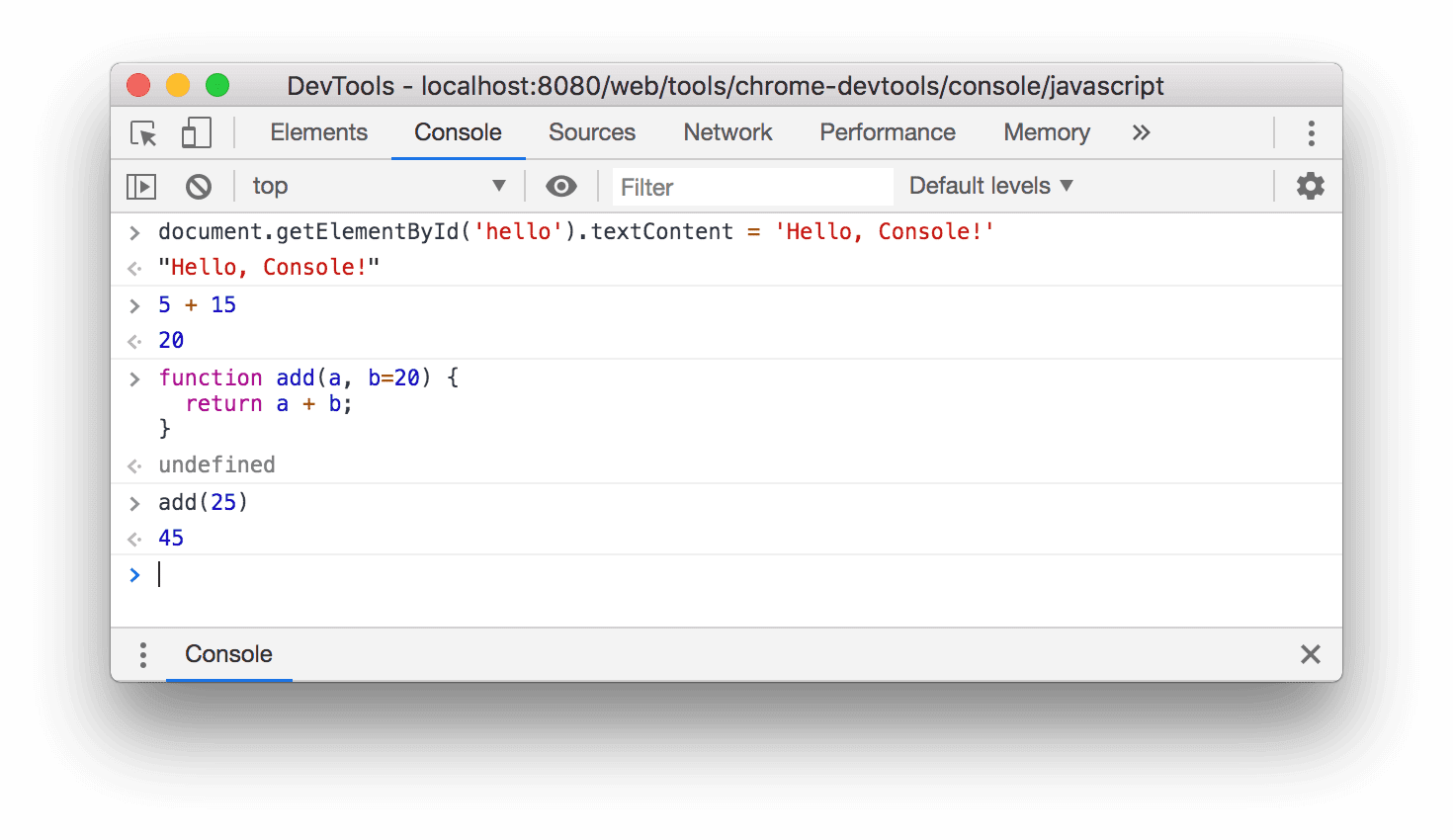 コンソールで Javascript を実行する Chrome Devtools Chrome For Developers