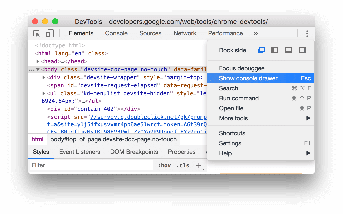 Referência de recursos do console | Chrome DevTools | Chrome for Developers