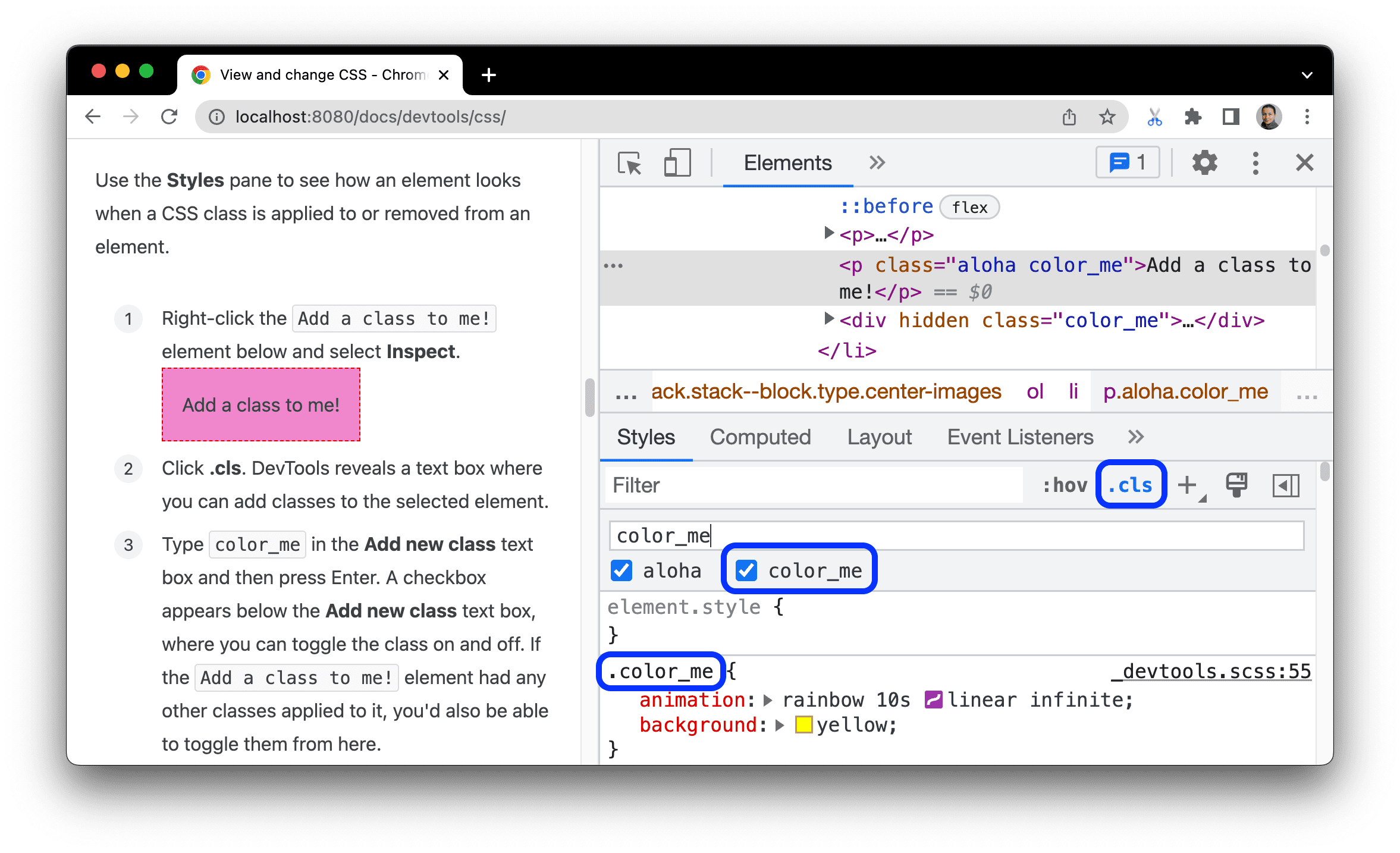 CSS の表示と変更 | Chrome DevTools | Chrome for Developers
