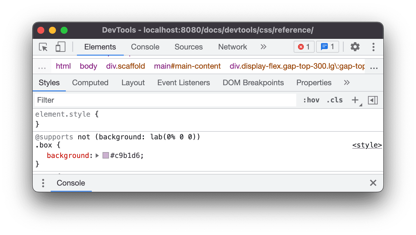 Referência de recursos CSS | Chrome DevTools | Chrome for Developers
