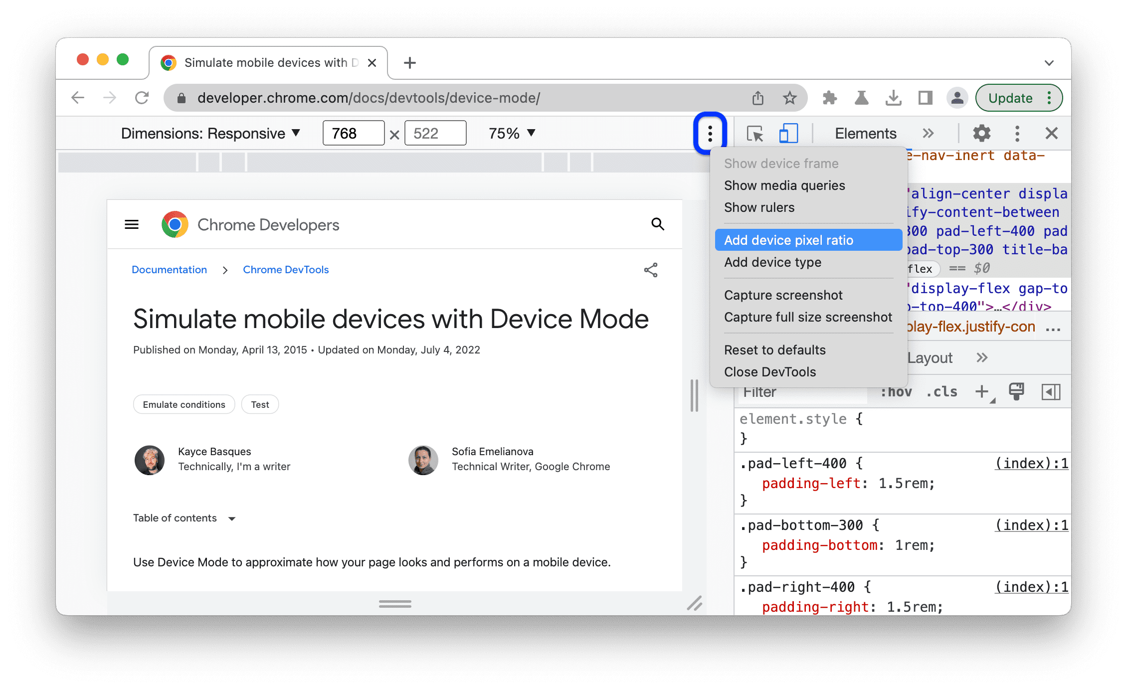 Simuler des appareils mobiles avec le mode Appareil | Chrome DevTools | Chrome for Developers