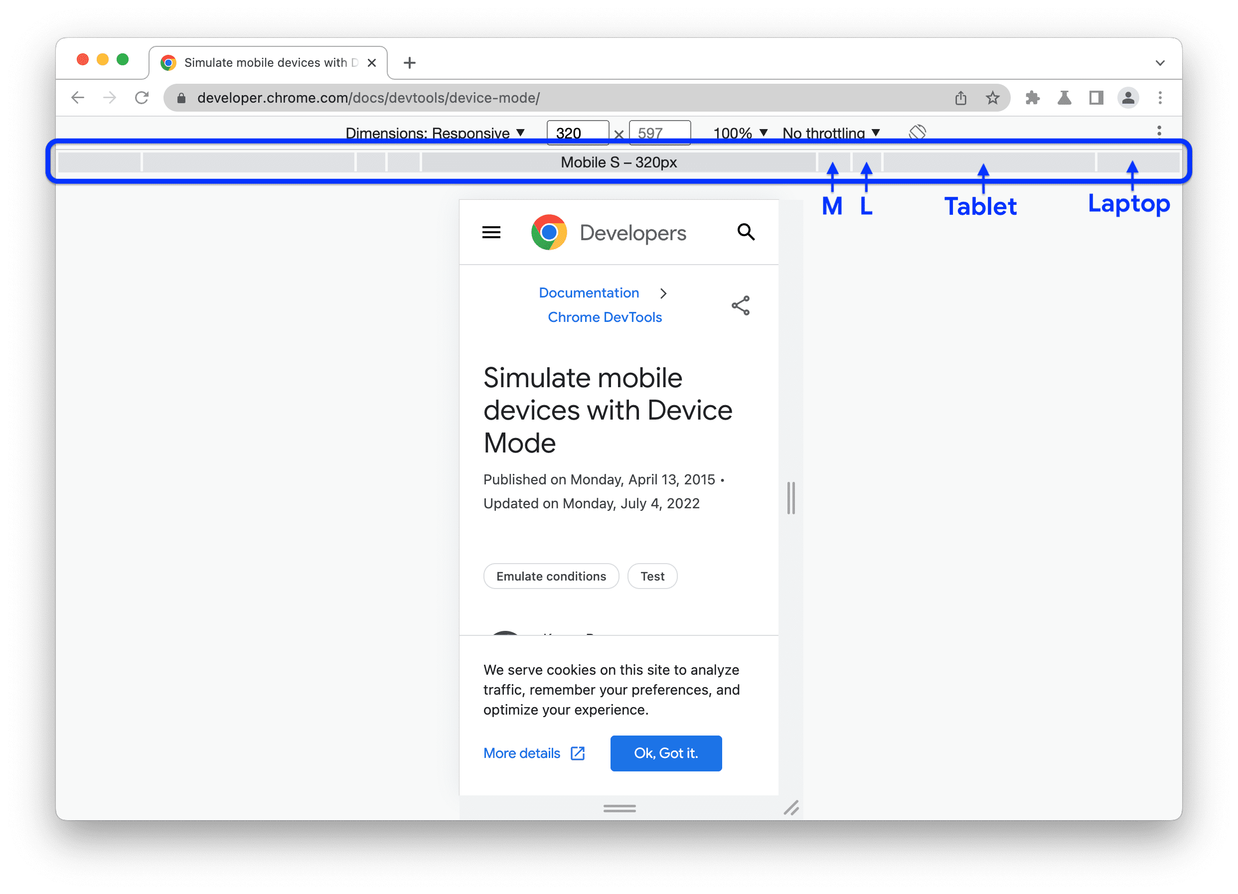 Simula dispositivos móviles con el modo de dispositivo | Chrome DevTools | Chrome for Developers