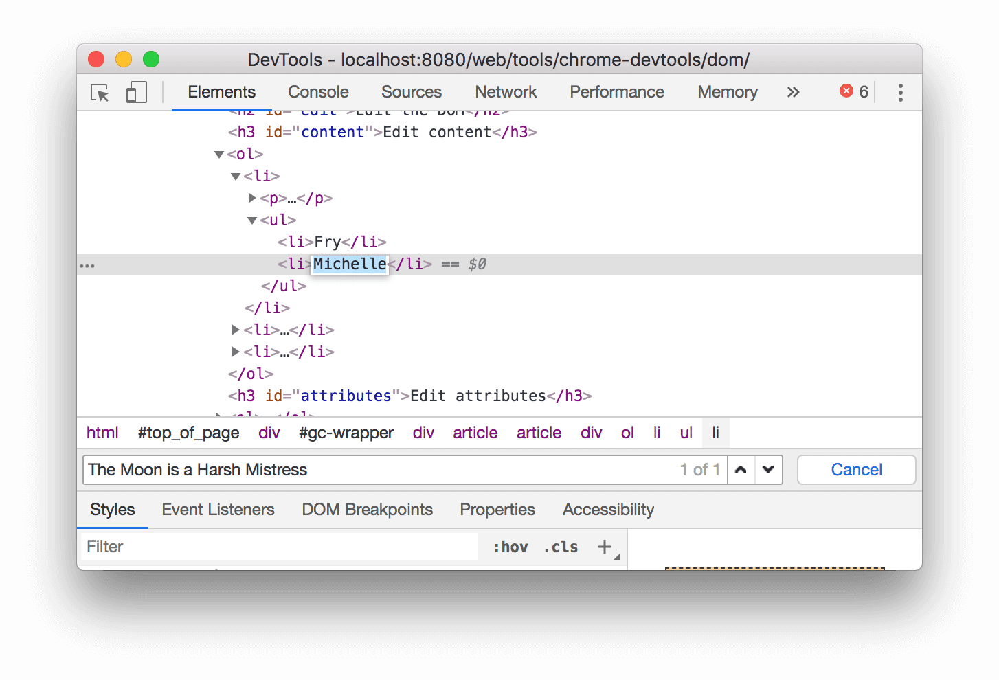 DOM の表示と変更のスタートガイド | Chrome DevTools | Chrome for Developers
