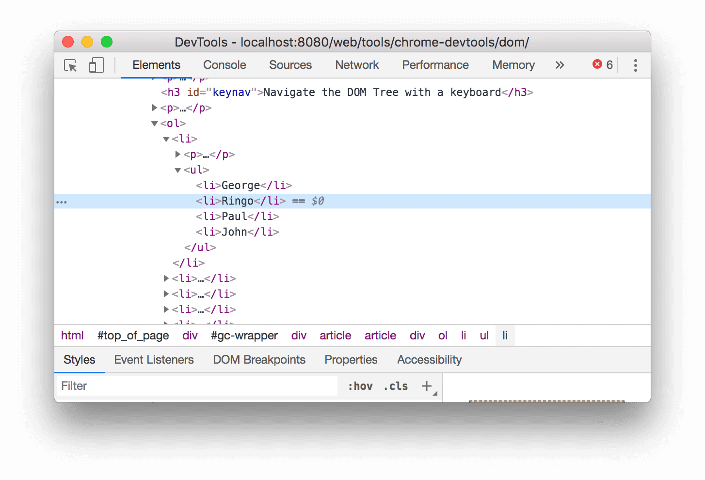 DOM の表示と変更のスタートガイド | Chrome DevTools | Chrome for Developers