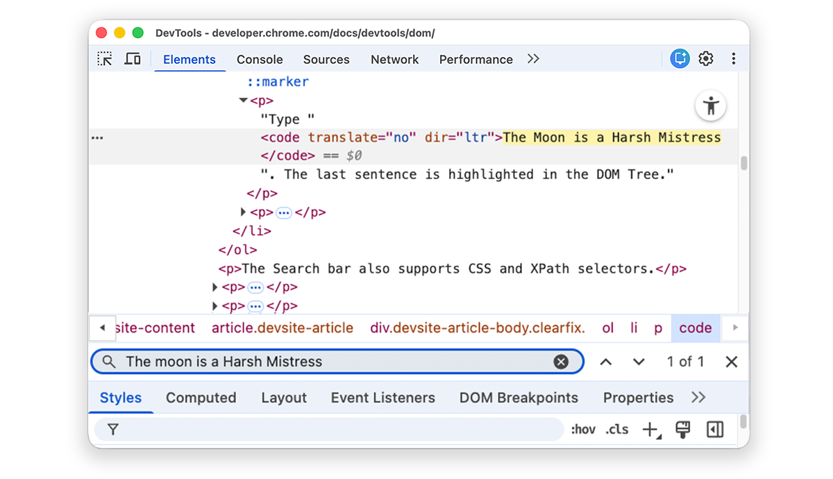 Afficher et modifier le DOM | Chrome DevTools | Chrome for Developers