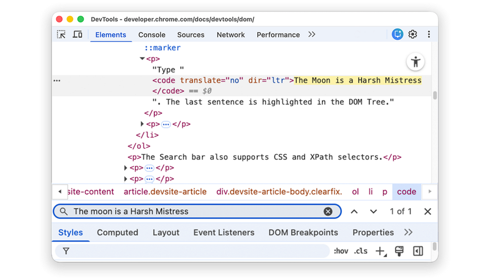 Get started with viewing and changing the DOM | Chrome DevTools | Chrome for Developers
