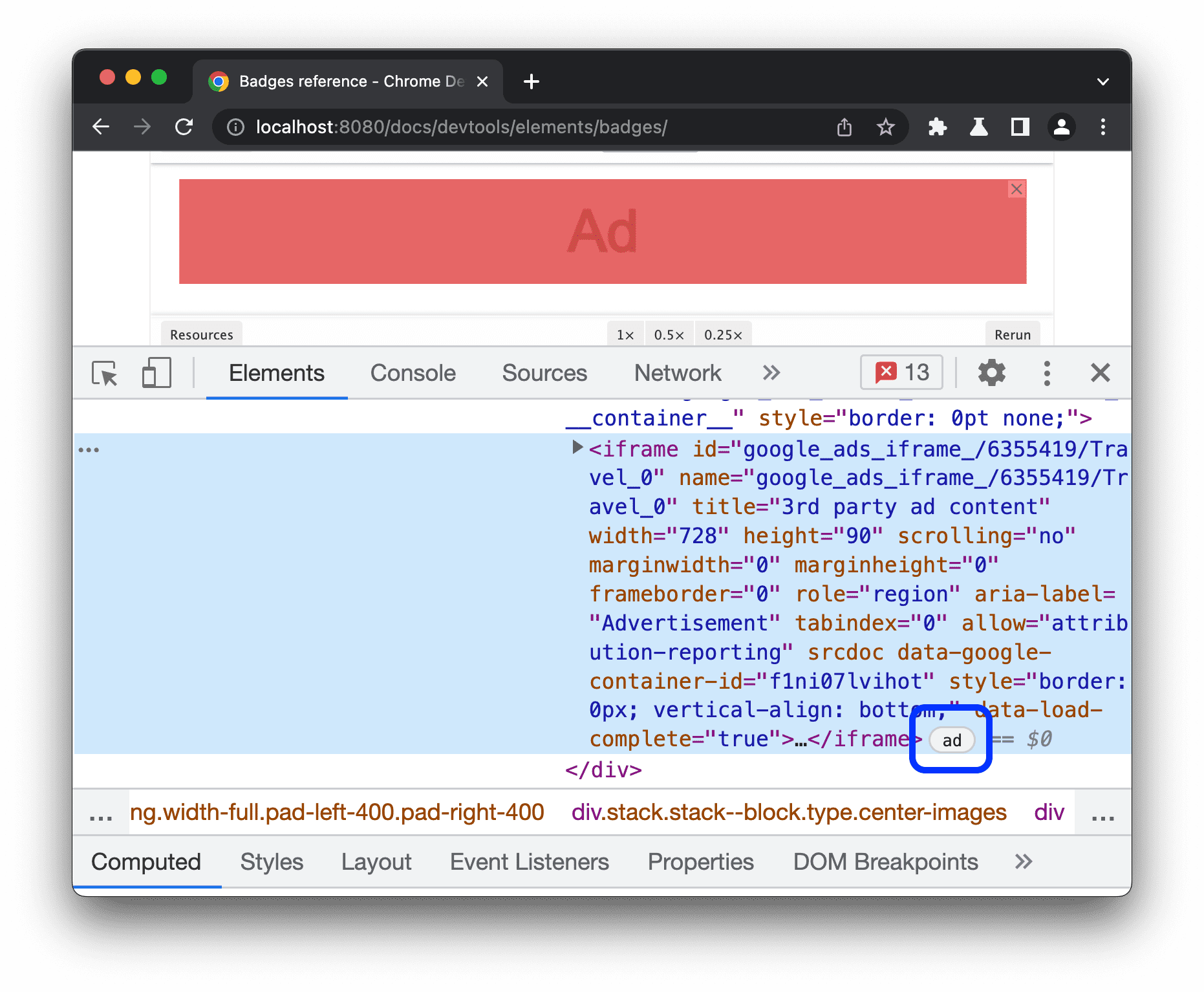 Badges reference | Chrome DevTools | Chrome for Developers