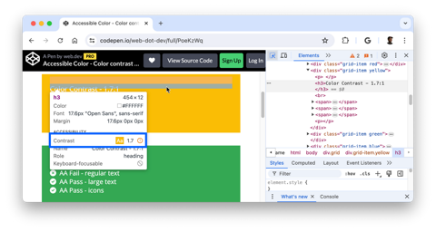 Inspect mode: Quickly analyze element properties | Chrome DevTools | Chrome for Developers