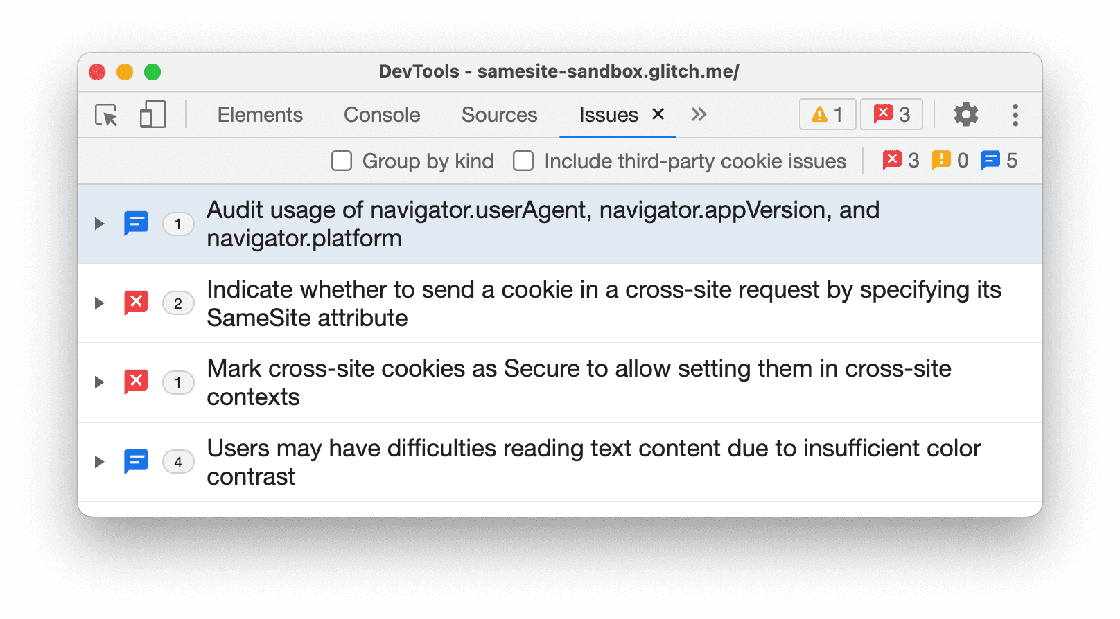 Issues: Find and fix problems | Chrome DevTools | Chrome for Developers
