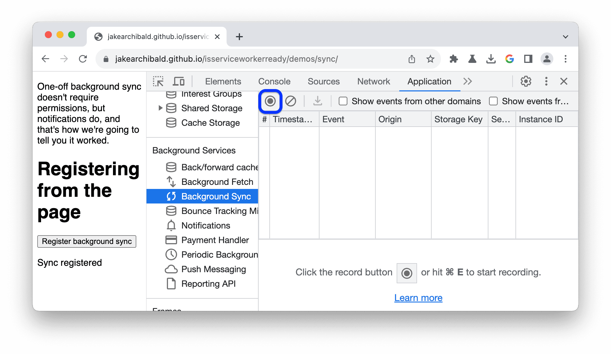 Debug background services | Chrome DevTools | Chrome for Developers