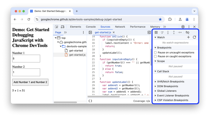 Debug JavaScript | Chrome DevTools | Chrome for Developers
