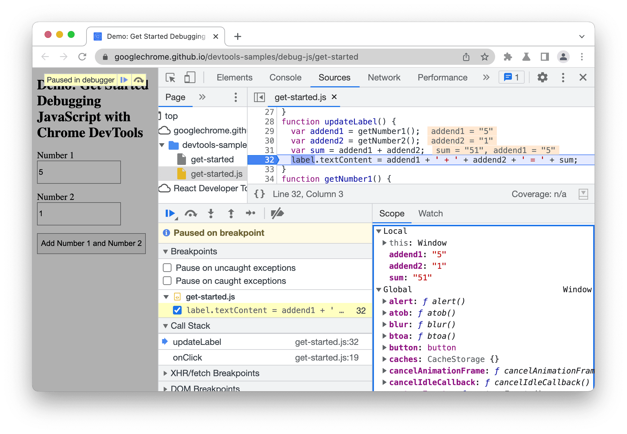 Javascript をデバッグする Chrome Devtools Chrome For Developers