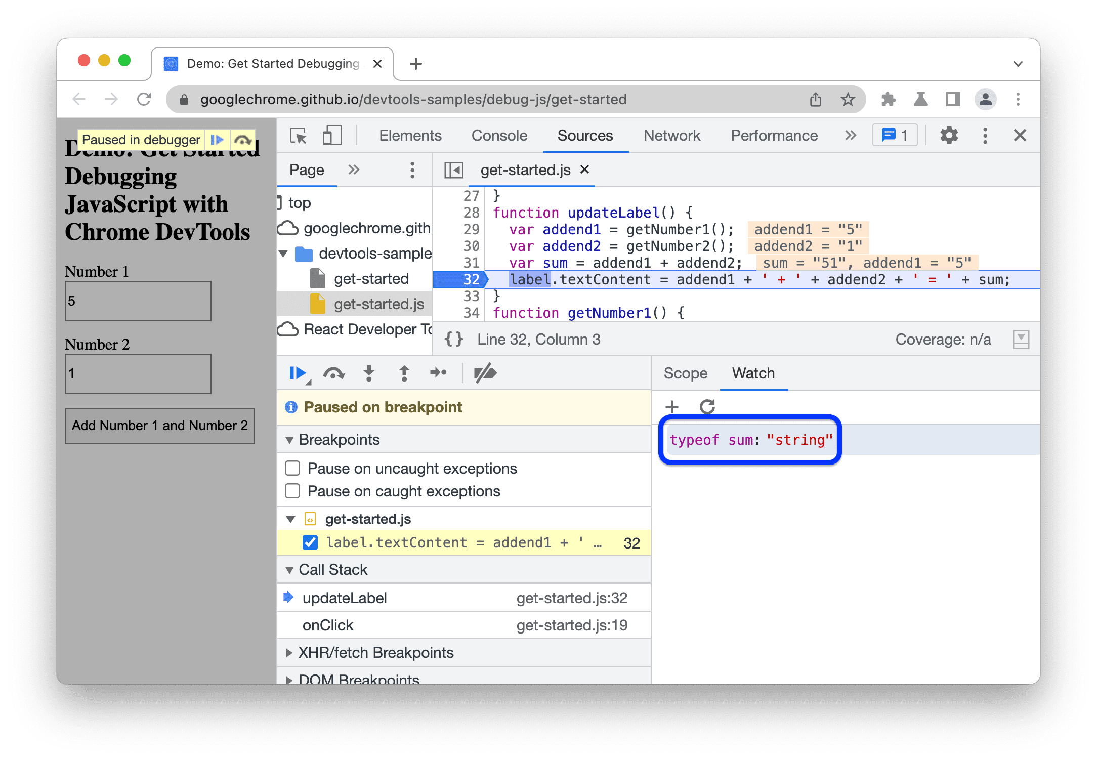 JavaScript をデバッグする | Chrome DevTools | Chrome for Developers