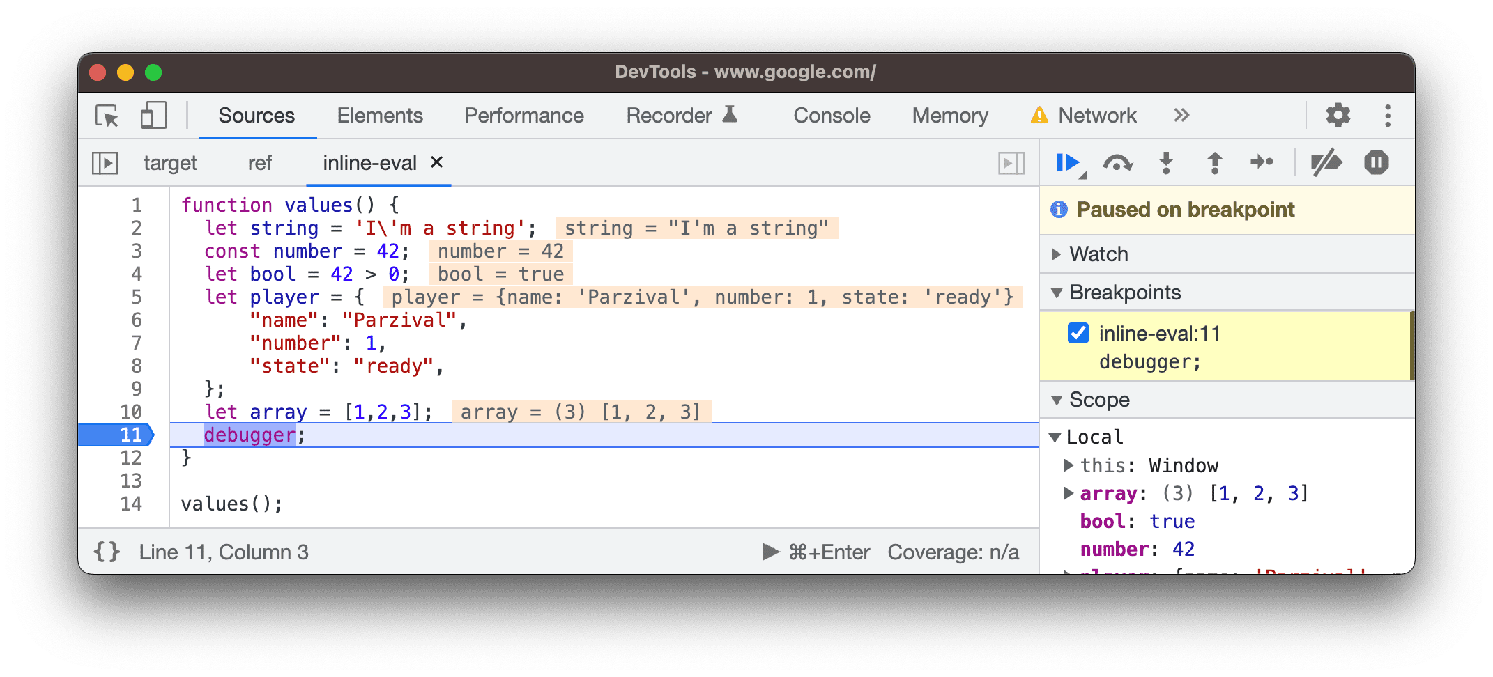 JavaScript デバッグ リファレンス | Chrome DevTools | Chrome for Developers