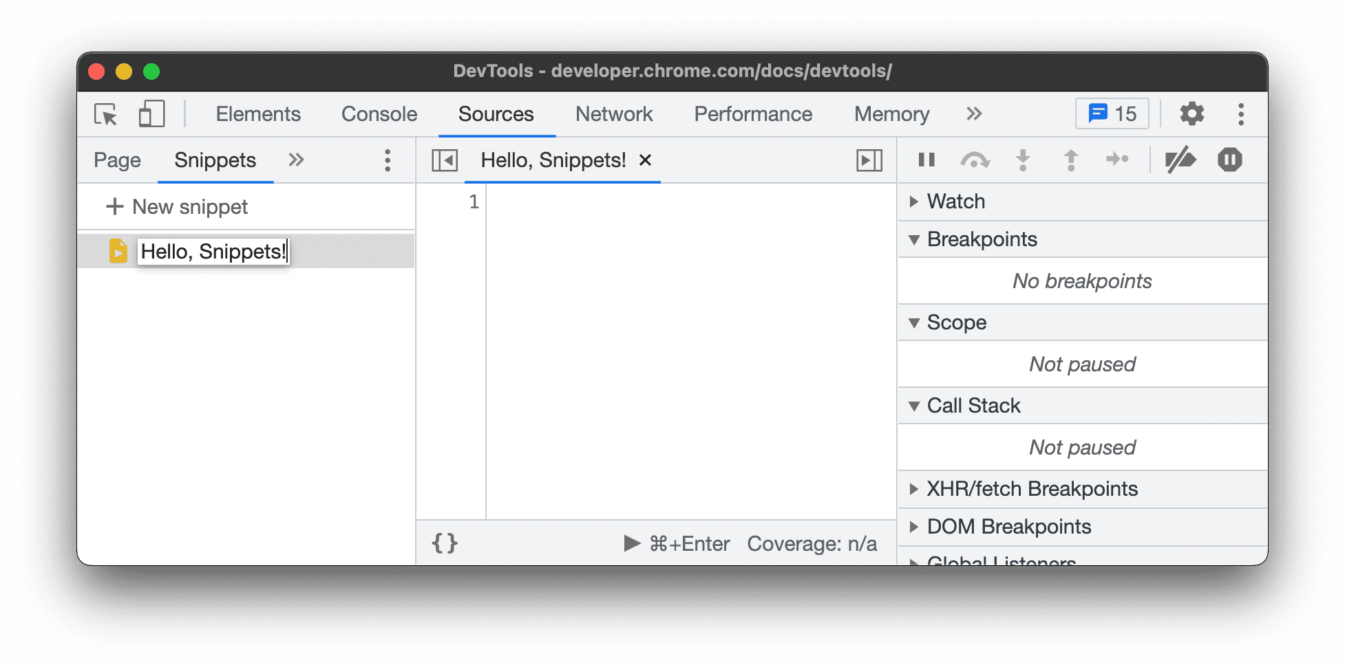 Ejecuta fragmentos de JavaScript | Chrome DevTools | Chrome for Developers