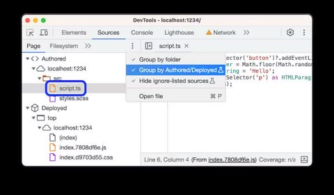 ソースマップを使用してデプロイするのではなく、オリジナル コードをデバッグする | Chrome DevTools | Chrome for Developers