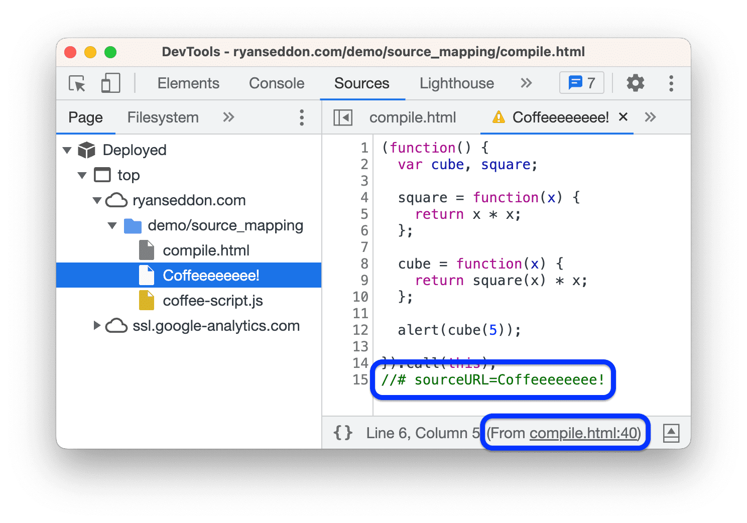 Depura tu código original en lugar de implementarlo con mapas de origen | Chrome DevTools ...