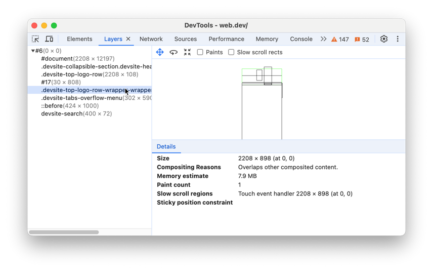 Panel de capas: explora las capas de tu sitio web | Chrome DevTools | Chrome for Developers