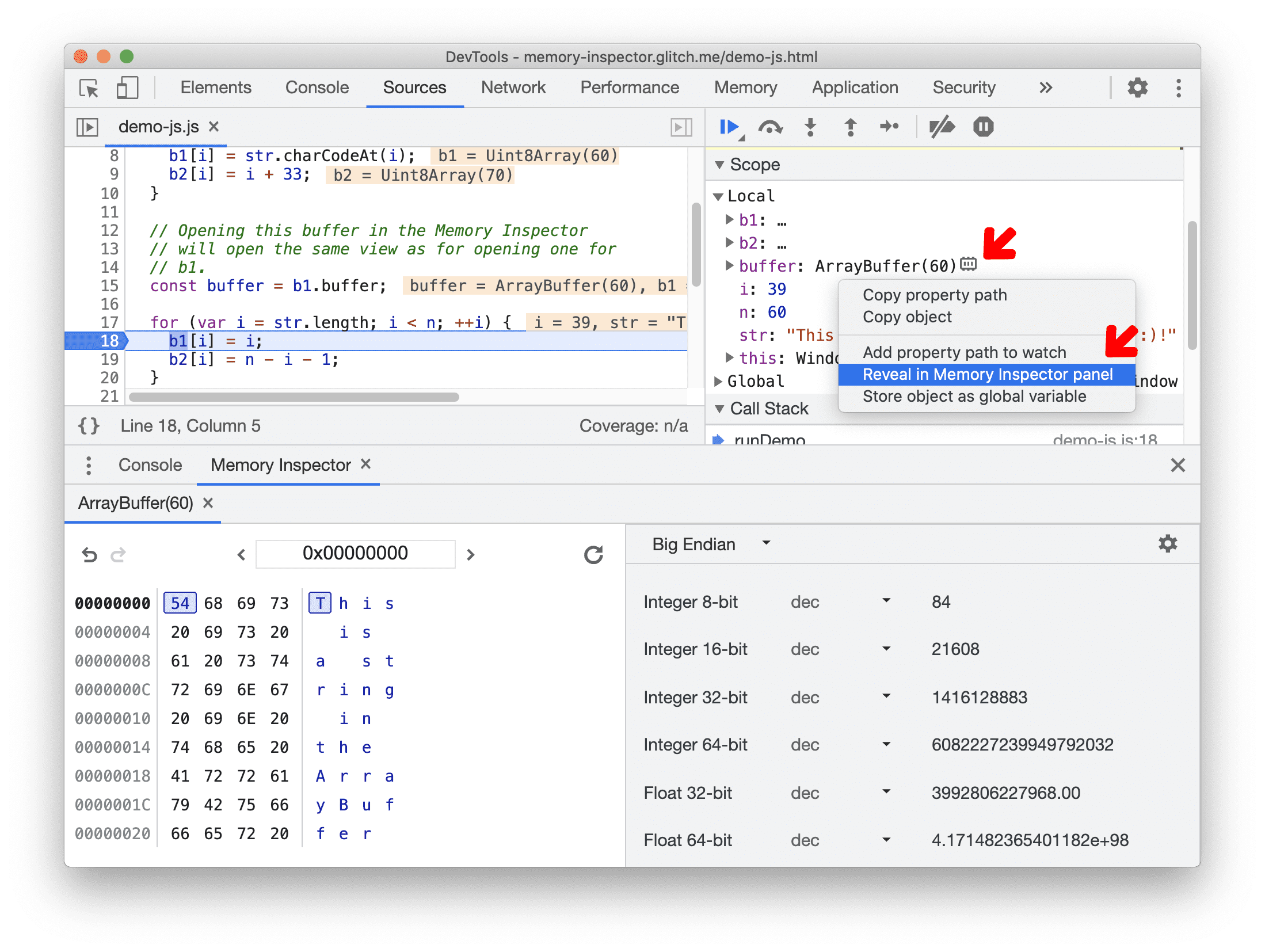 Pemeriksa Memori: Memeriksa ArrayBuffer, TypedArray, DataView, dan ...