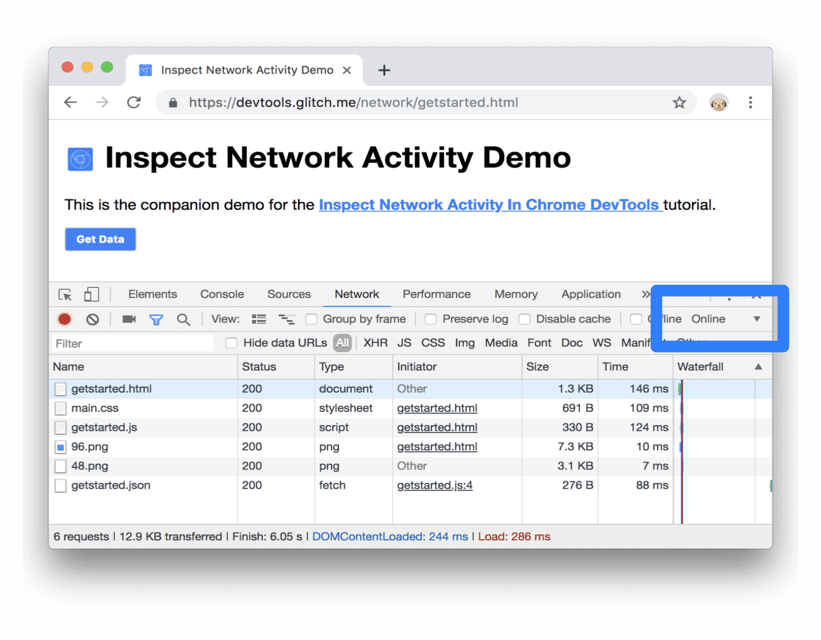 Cómo inspeccionar la actividad de red | Chrome DevTools | Chrome for Developers